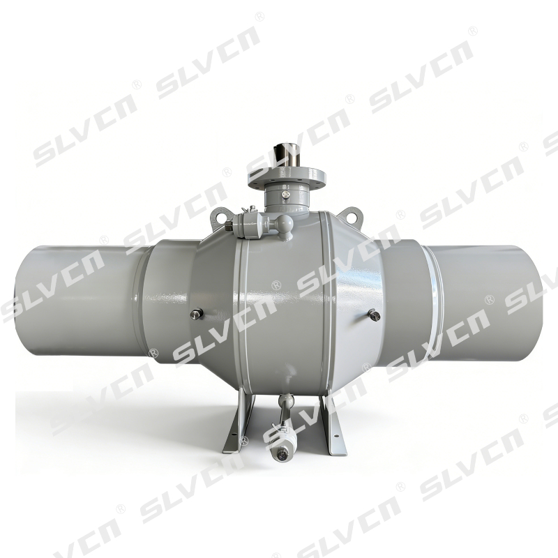 Fully Welded DBB Trunnion Ball Valve with Pipe Extensions & Gear ...